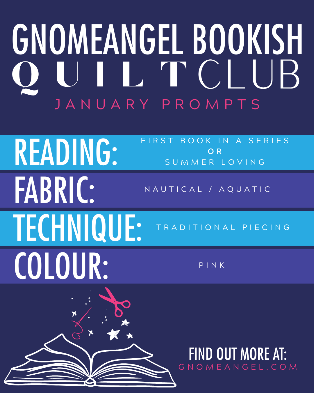 January Bookish Quilt Club Inspiration - GnomeAngel